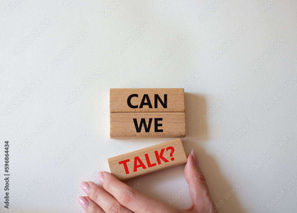 Can we talk symbol. Concept word Can we talk on wooden blocks ...
