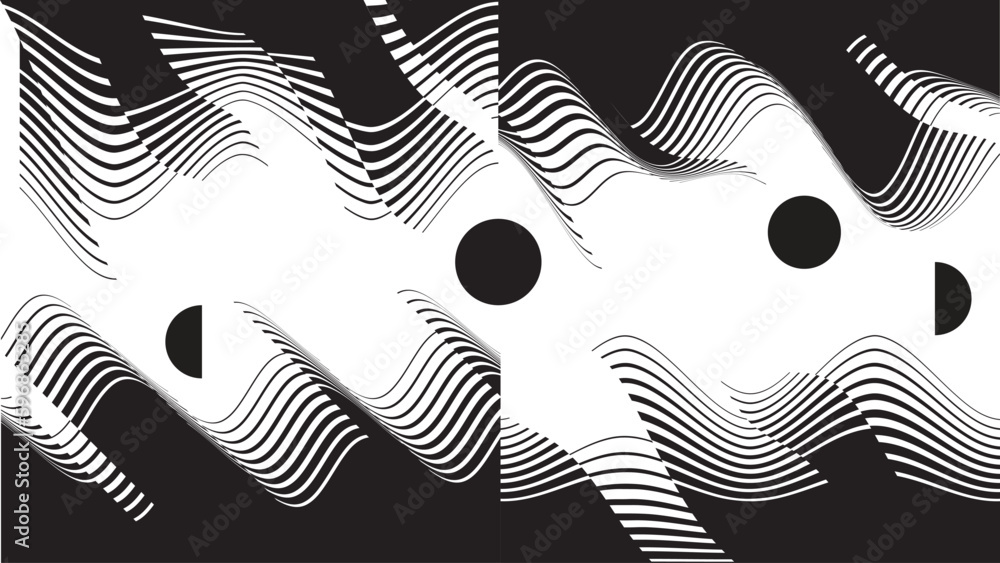 Abstract motion graphic design background . Dot and horizontal lines ...