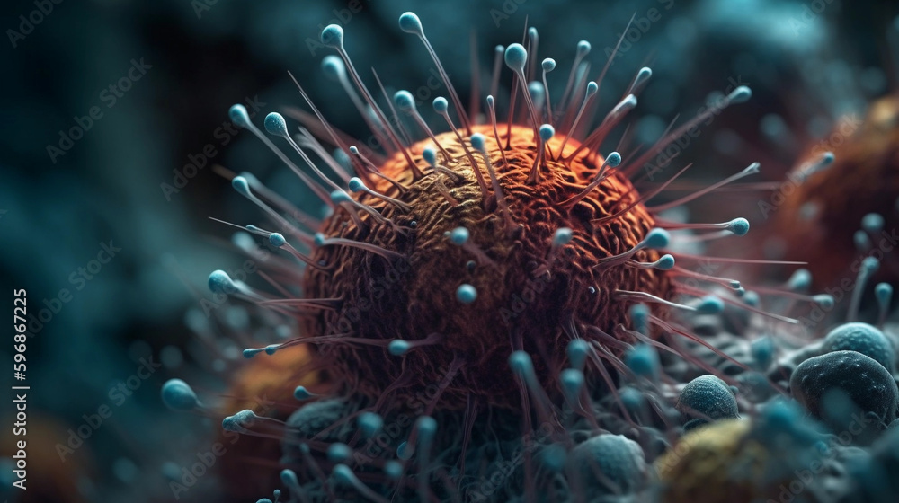 Beautiful 3d rendering of VIRUS microscope. perfect background for your ...