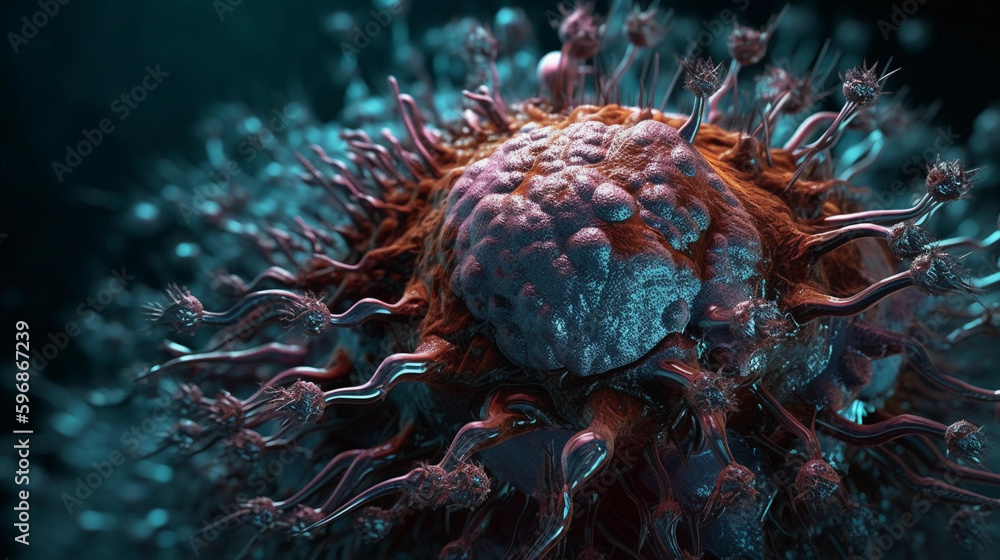 Beautiful 3d rendering of VIRUS microscope. perfect background for your ...
