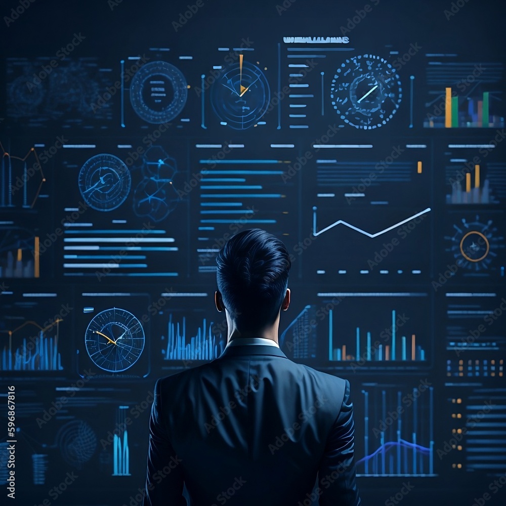 Financial Organization Businessman Analyzing Business Enterprise Data ...