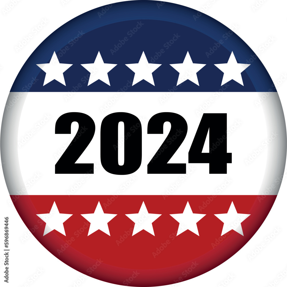 Vector illustration of a badge for the 2024 American presidential ...