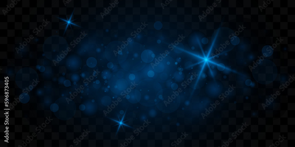 Shiny particle effect. Vector sparkles on a transparent background ...