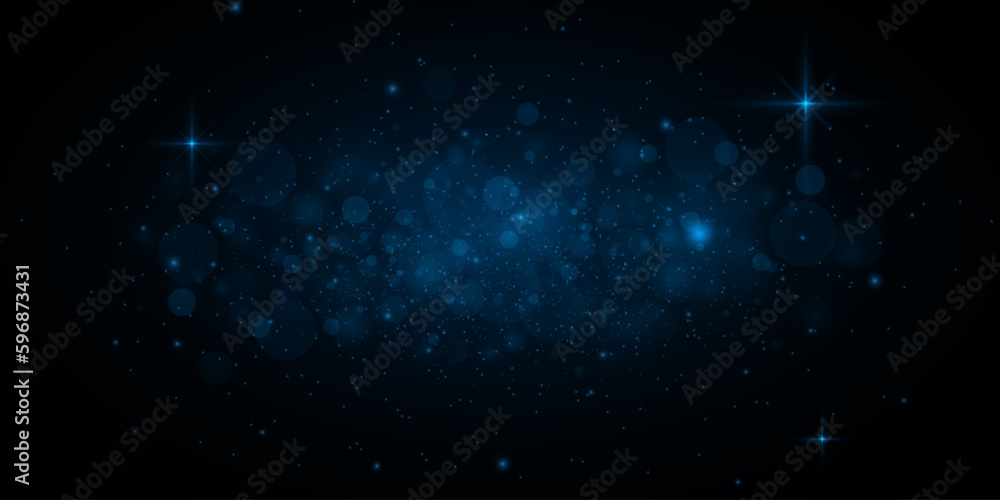 Shiny particle effect. Vector sparkles on a black background. Christmas ...
