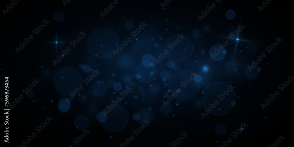 Shiny particle effect. Vector sparkles on a black background. Christmas ...