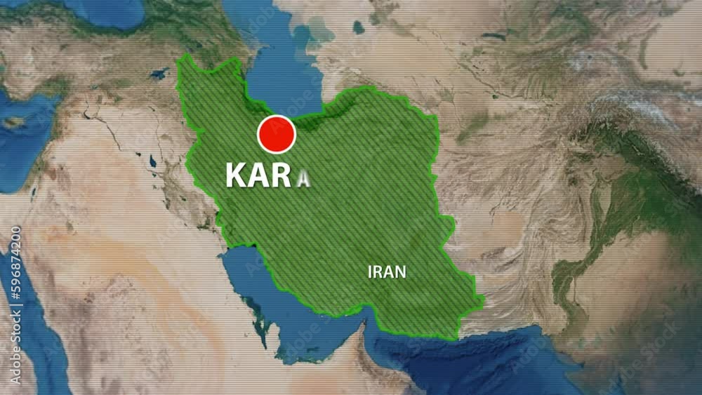 Designation of the borders of Iran on the map and the mark of the ...