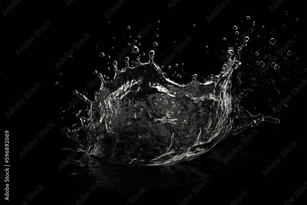 ภาพประกอบสต็อก Isolated black splash with transparent background. High ...