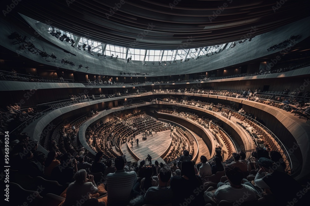 Modern Amphitheatre University Stock Illustration | Adobe Stock