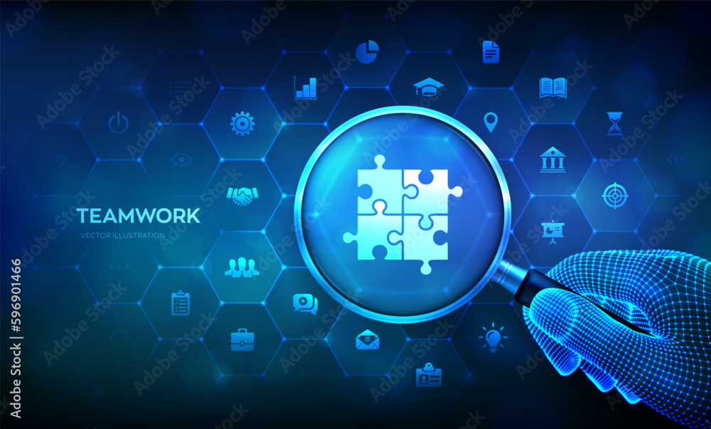 Teamwork. Business Partnership. Puzzle Team elements icon. Global ...