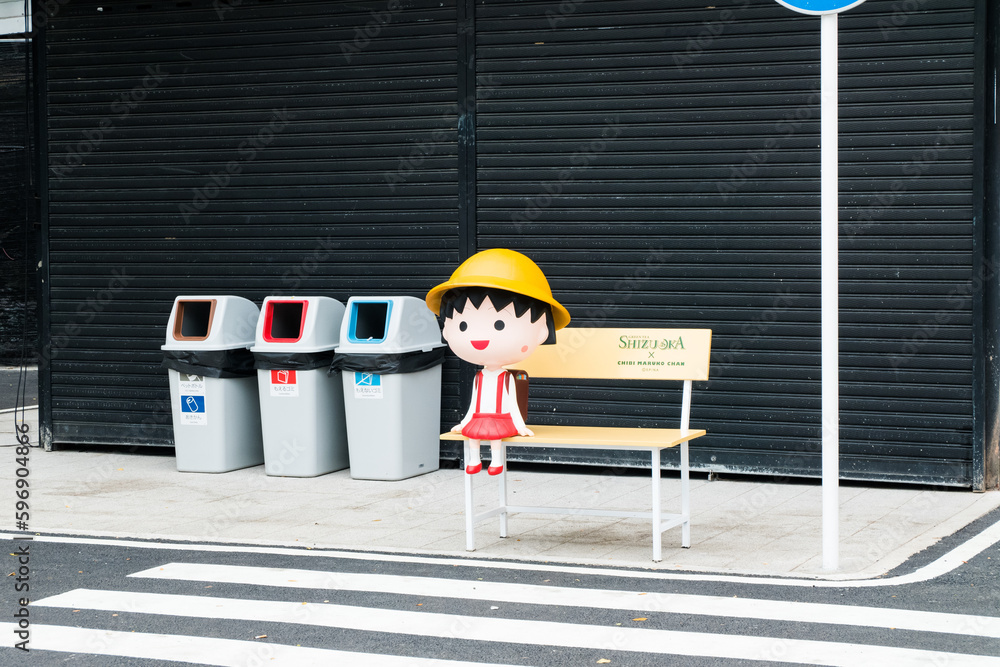 Walking street downtown residents that have buildings and electrical ...