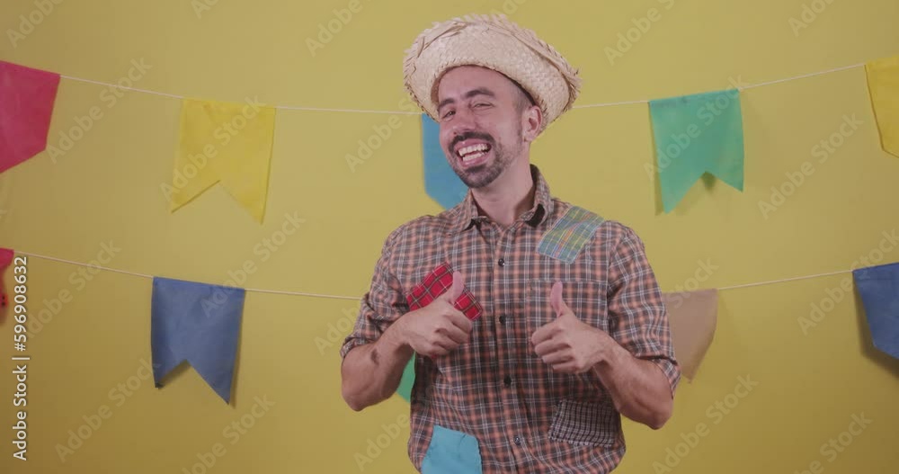 brazilian man dressed in festa junina clothes, festa de são joão ...