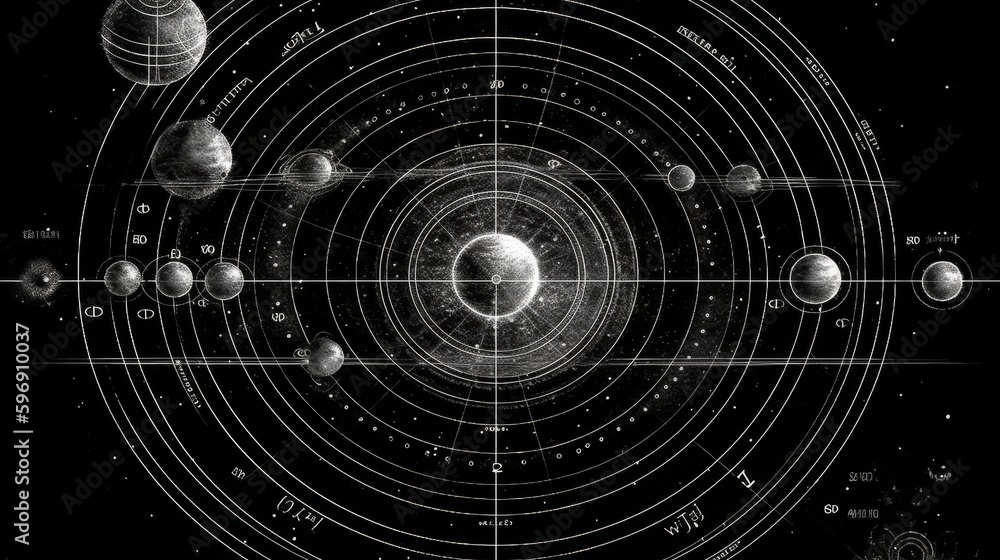 An astrology chart with planetary alignment illustration. Generative AI ...