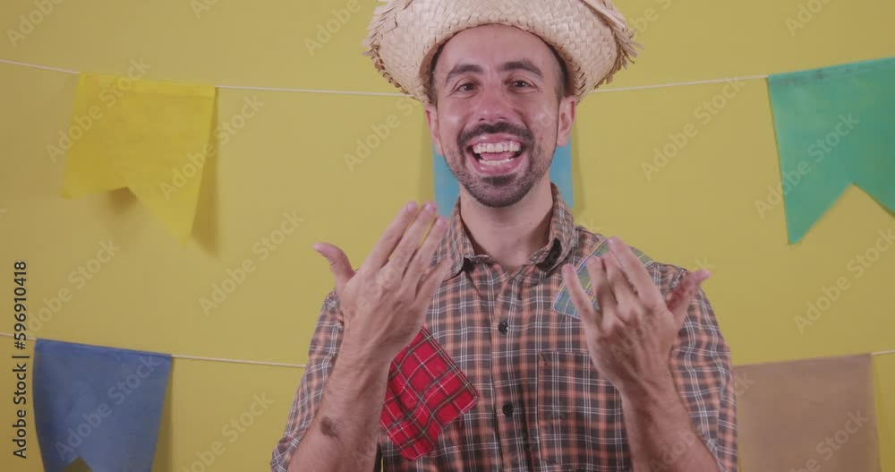 brazilian man dressed in festa junina clothes, festa de são joão ...