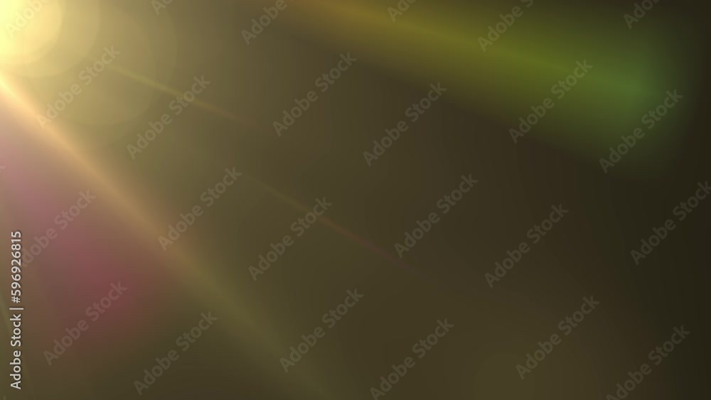 Lens flare light leak ray motion animation. 2D computer rendering ...