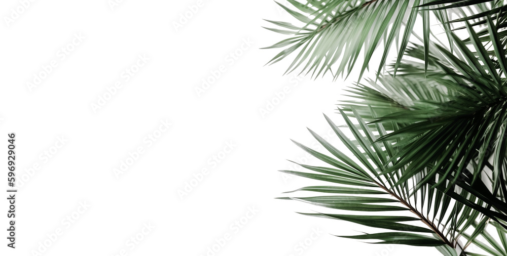 Palm tree leaf isolated on white or transparent background, palm leaves ...