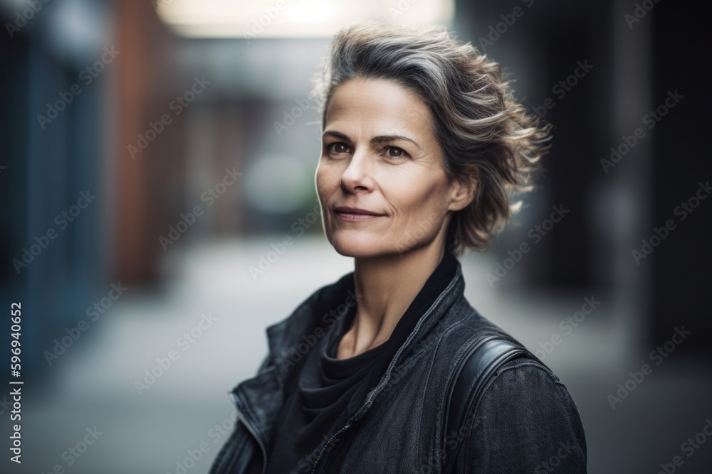 Environmental portrait photography of a pleased woman in her 40s ...