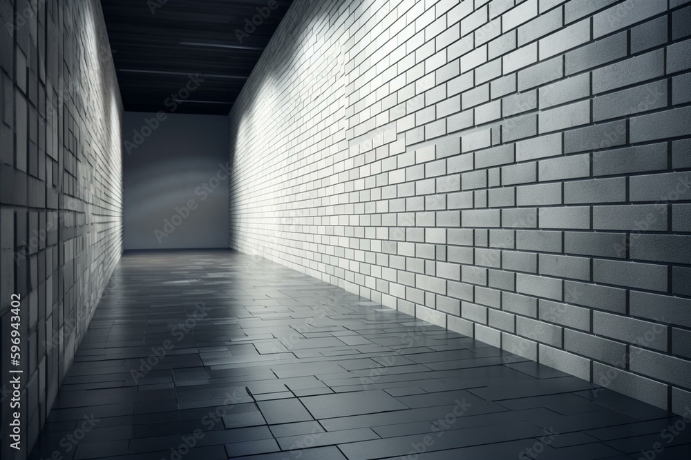 3D glossy wall created from rectangular tiles. Futuristic appearance ...