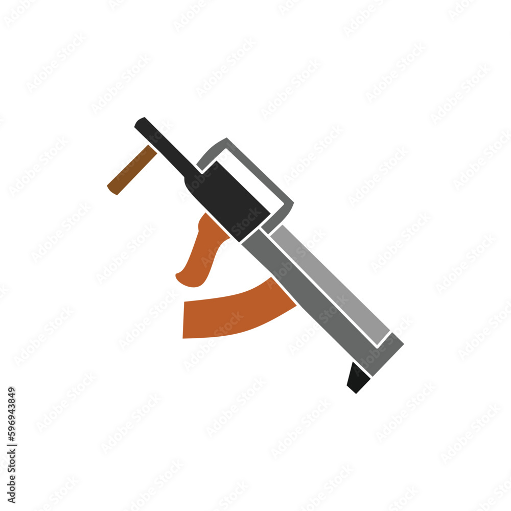 set of assault rifle gun vector isolated on white background. weapon ...