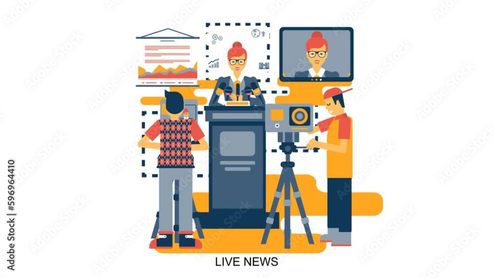 live news icon of nice animated for your explainer design concept icon ...