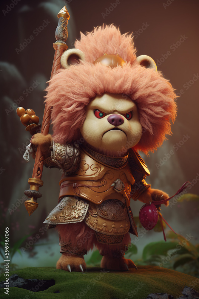 Super cute Chinese mythological monster, anthropomorphic Chinese ...