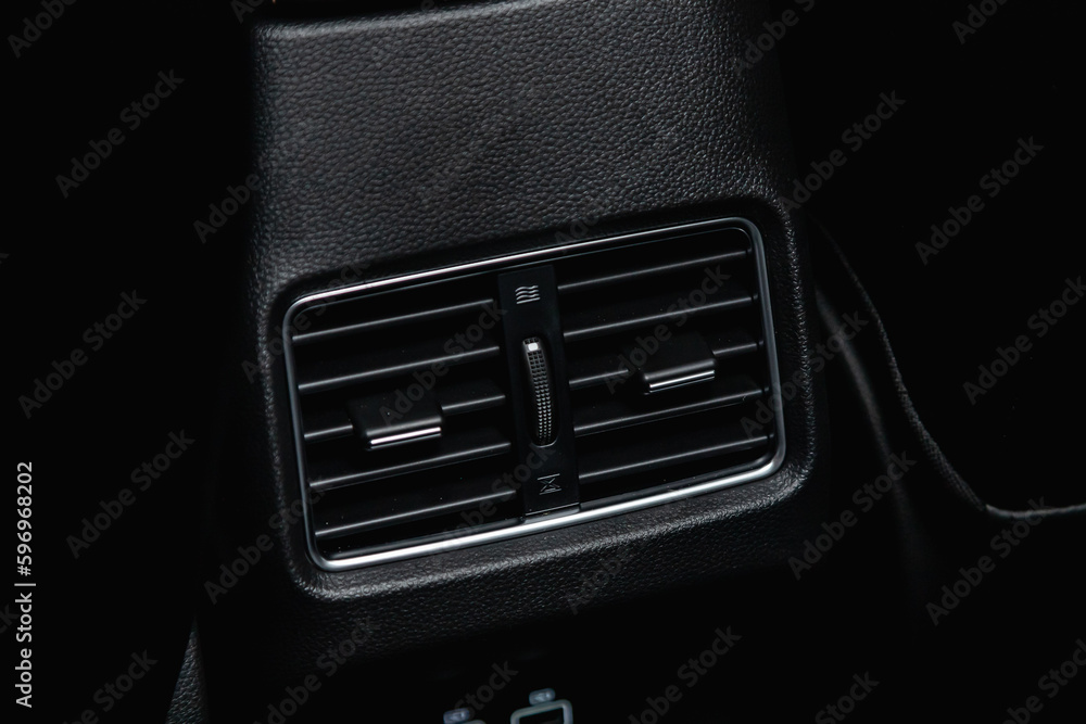 Close up car ventilation system and air conditioning for rears seats ...
