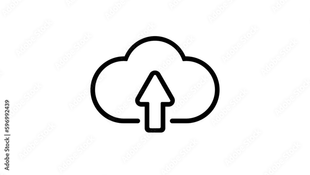 Cloud uploading, Animated icon on transparent background, alpha channel ...