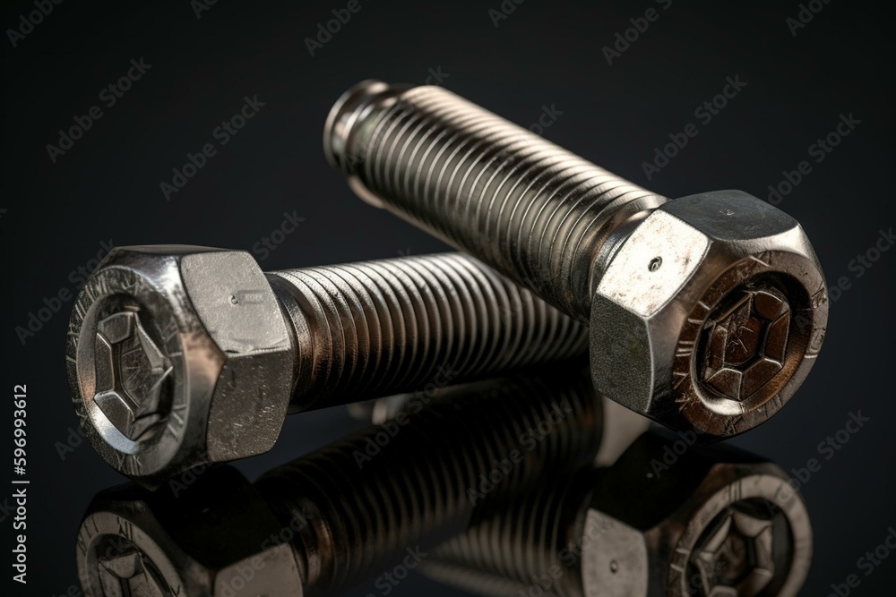 Two realistic silver bolts on transparent background. Generative AI ...