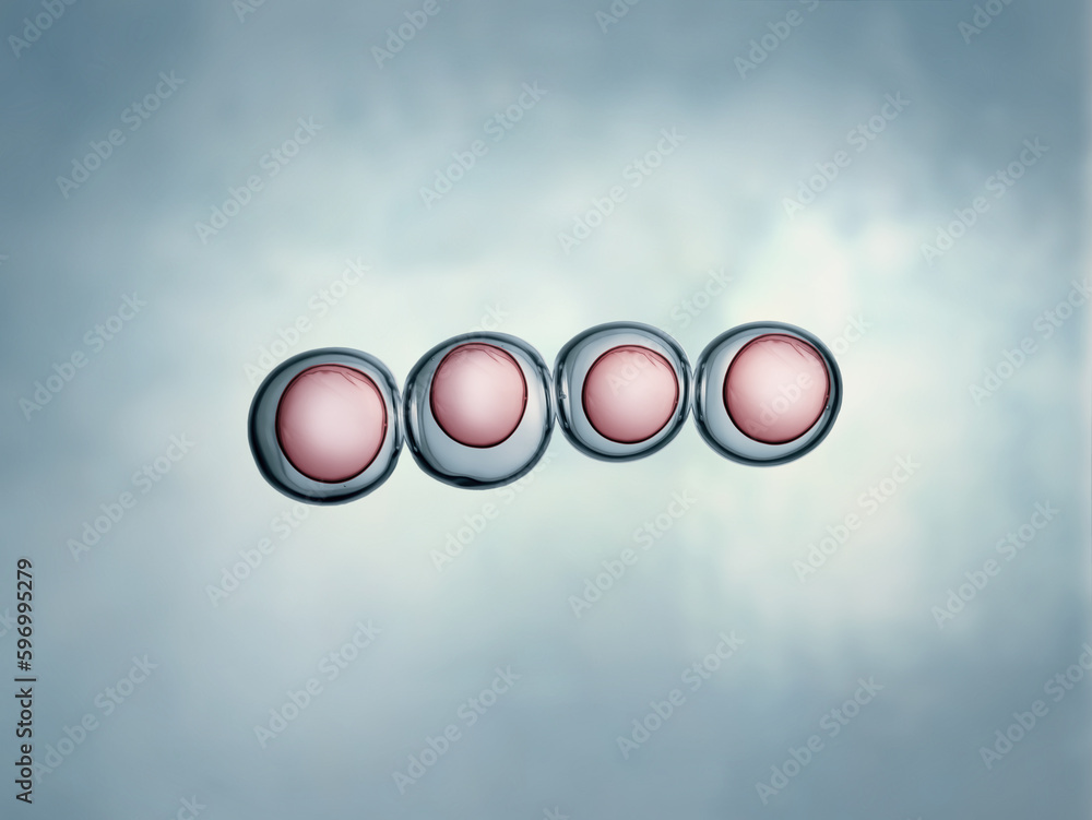 Cells division process, Cell divides into two cells Stock Illustration ...