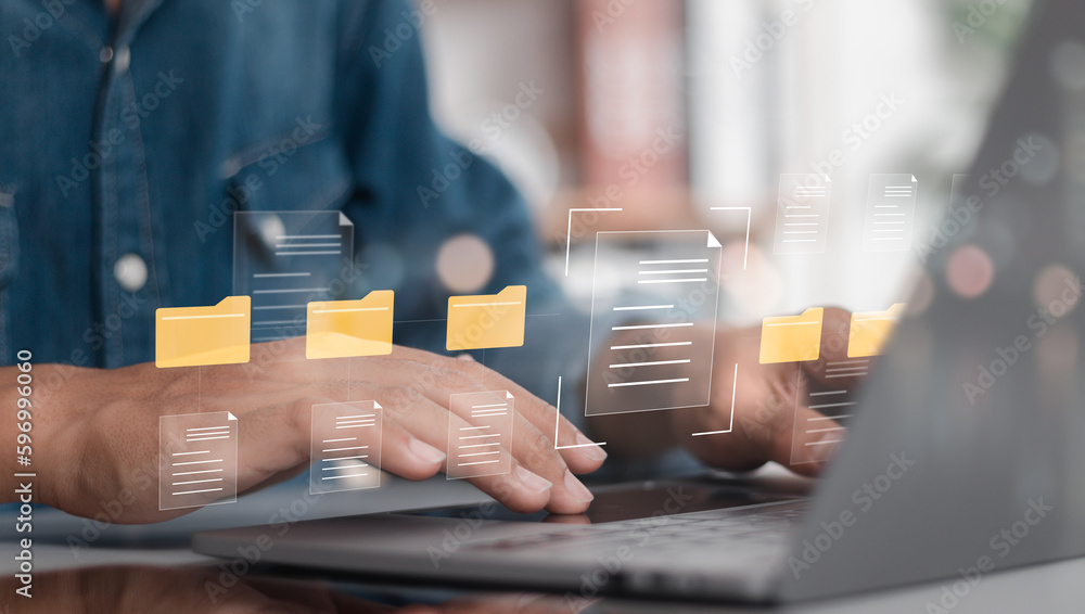 Document Management System (DMS) concept. Software for archiving ...