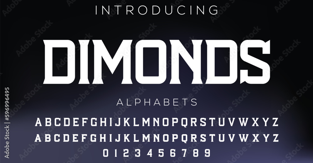 DIMONDS Luxury letter fonts and alphabet set. Modern tech typeface ...