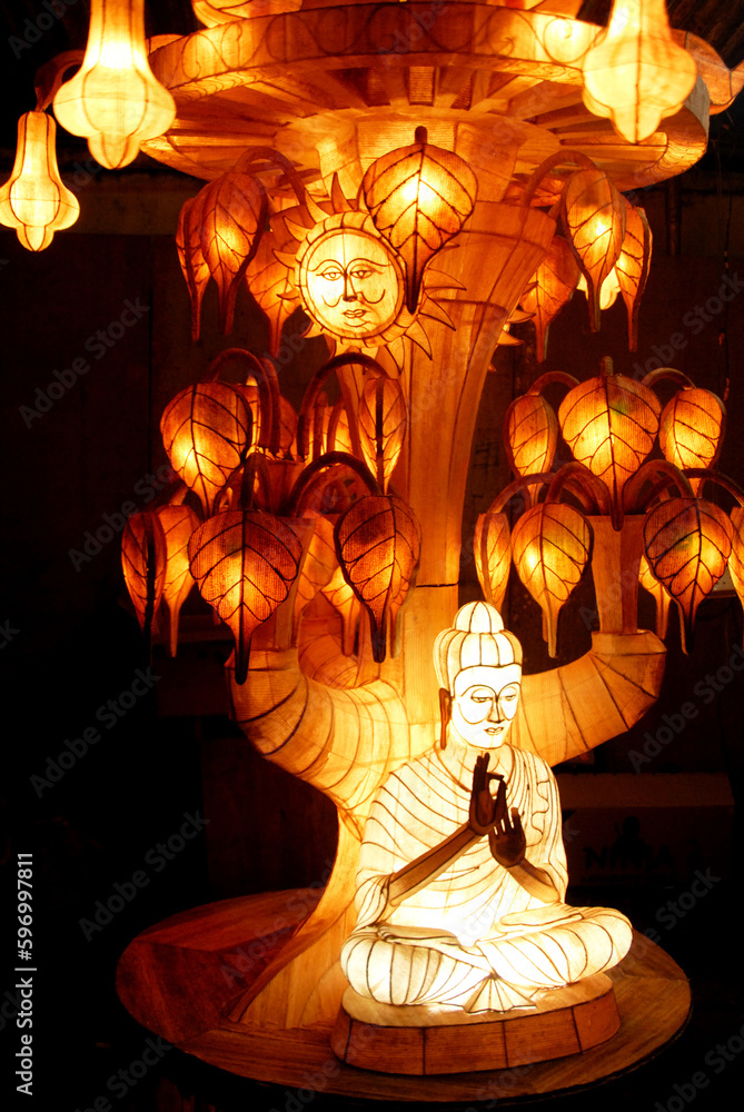 vesak lantern close-up, also known as Buddha Jayanti, Buddha Purnima ...