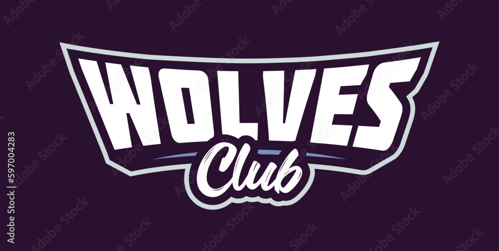 Bold sports font for wolf mascot logo. Text style lettering for esport ...