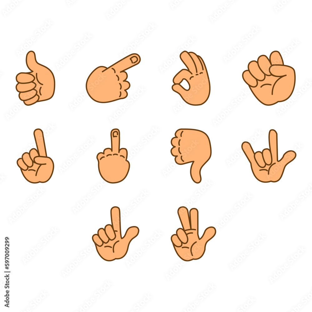 hand clip art set Stock Vector | Adobe Stock