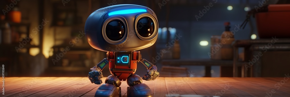 Animated cute robot, great design for any purposes. Cartoon realistic ...