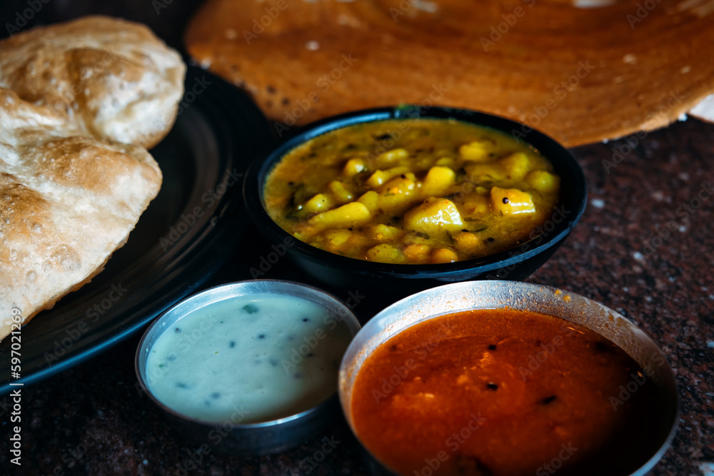 Puri bhaji and masala dosa are two of India's favorite traditional ...
