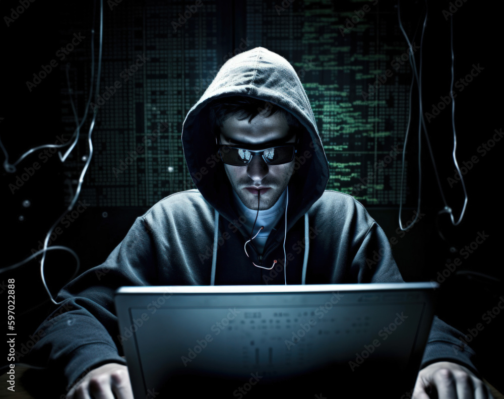 Cybersecurity Threat: Hacker at Work - Photo Art Created with ...