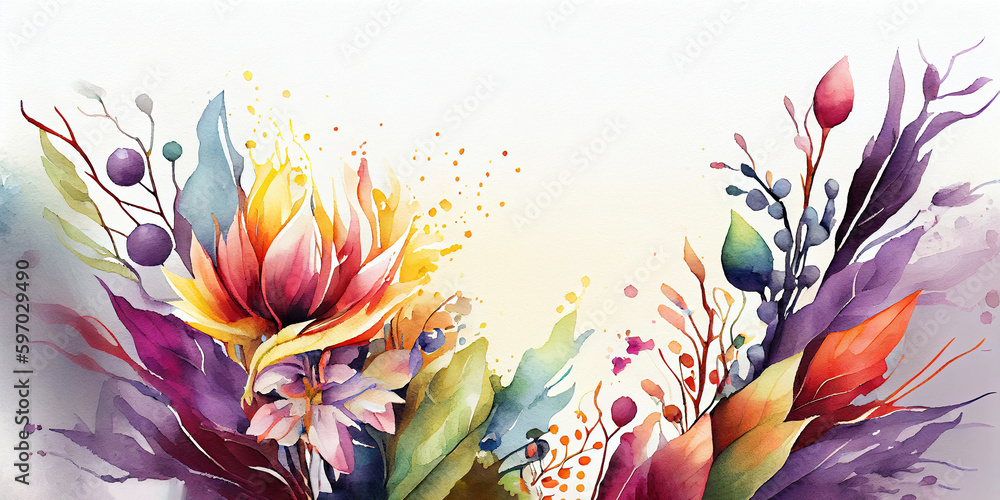 Modern colorful floral header background wallpaper design (Generative ...