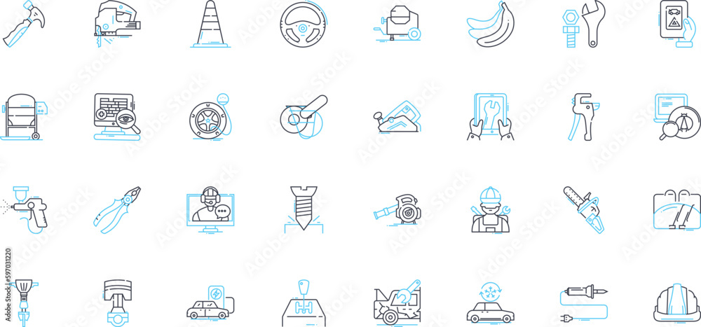 Preservation linear icons set. Conservation, Restoration, Protection ...