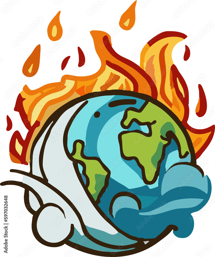 Global warming png graphic clipart design Stock Illustration | Adobe Stock
