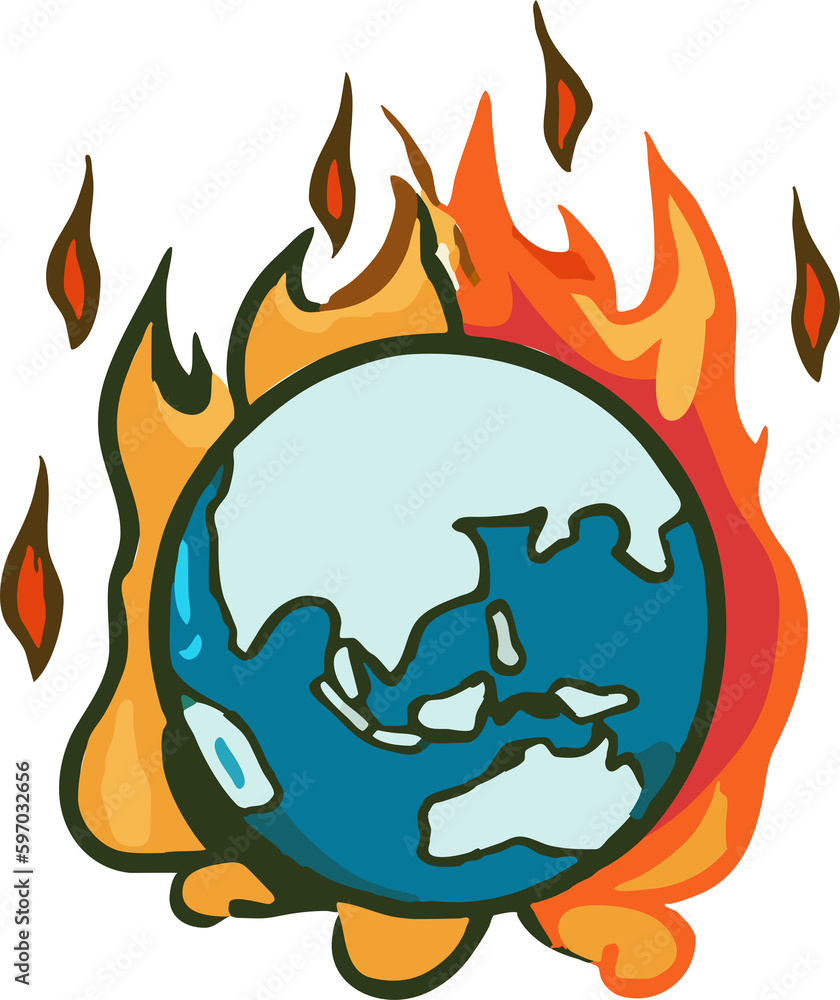 Global warming png graphic clipart design ilustração do Stock | Adobe Stock