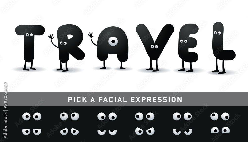 Vecteur Stock Funny alphabet font. Easy to edit. Make your own funny ...