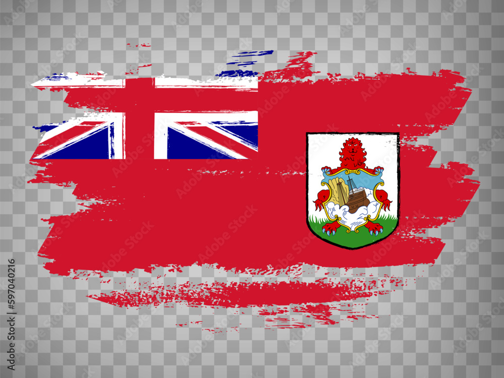 Flag Bermuda from brush strokes. Flag Bermuda on transparent background ...