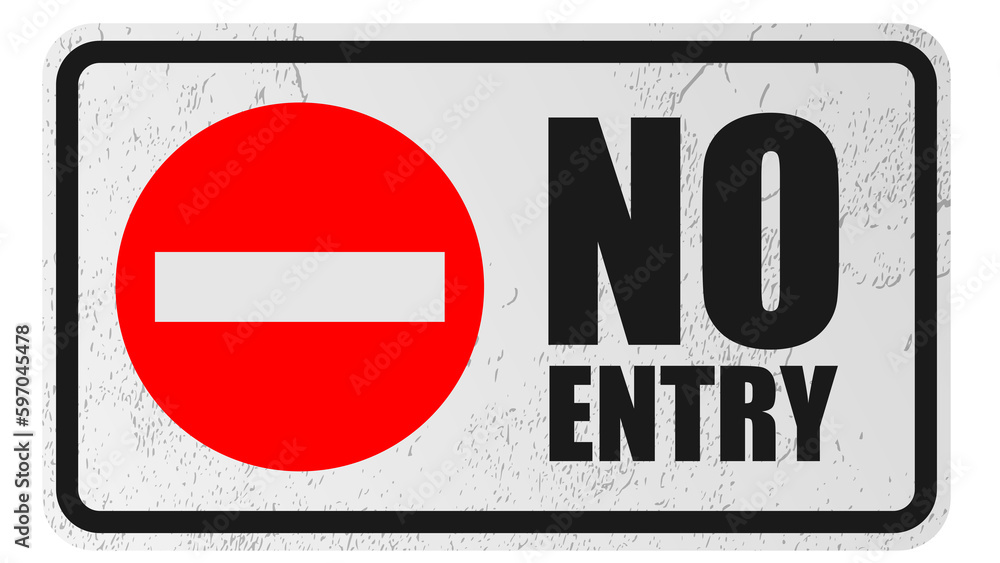 no entry landscape sign illustration Stock Illustration | Adobe Stock