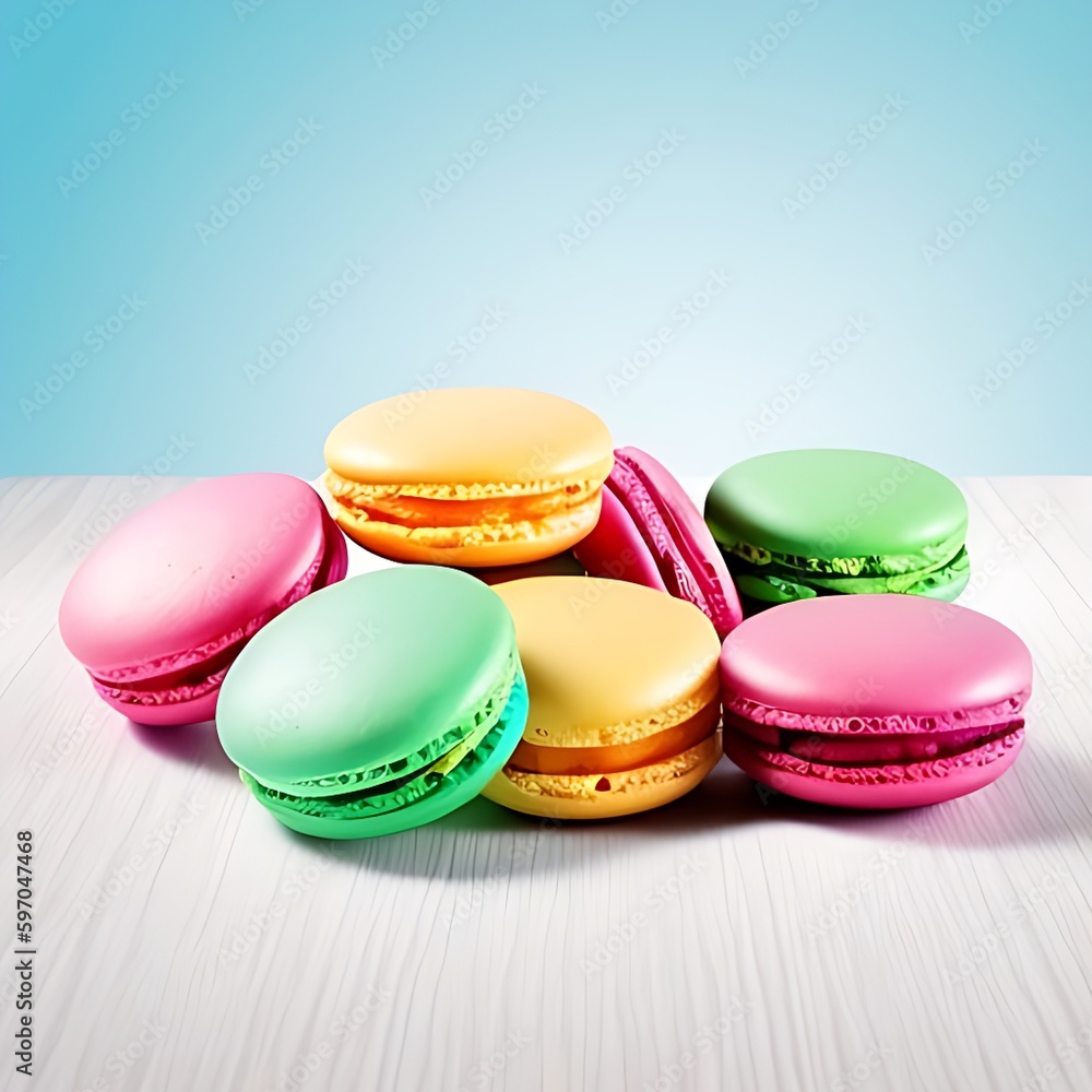 Experience the vibrant and realistic colors of these colorful macarons ...