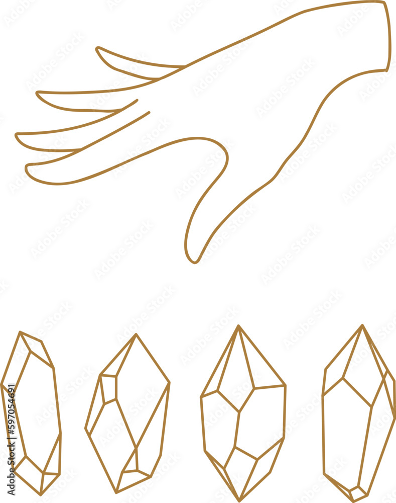 Female hand logos in a minimal linear style. Vector logo design ...