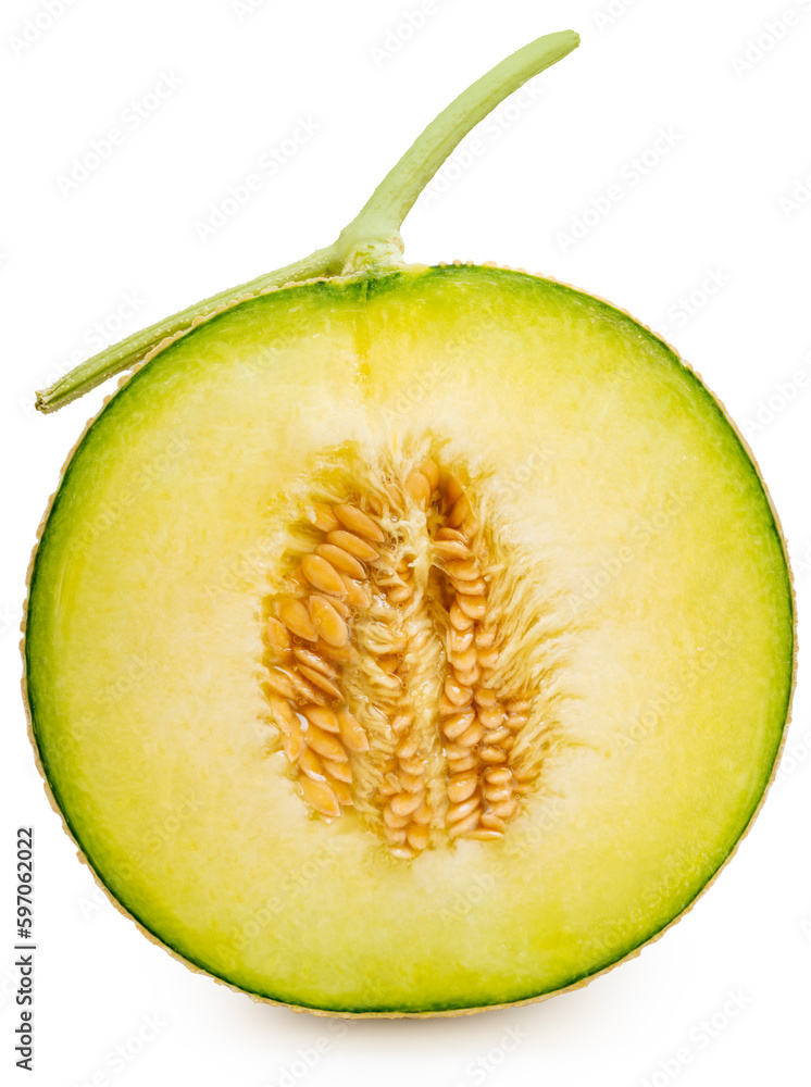 Crown Musk Melon on white background, Shizuoka Crown Melon Yama Grade ...