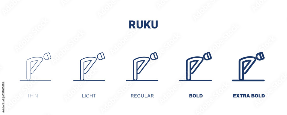 ruku icon. Thin, light, regular, bold, black ruku icon set from people ...