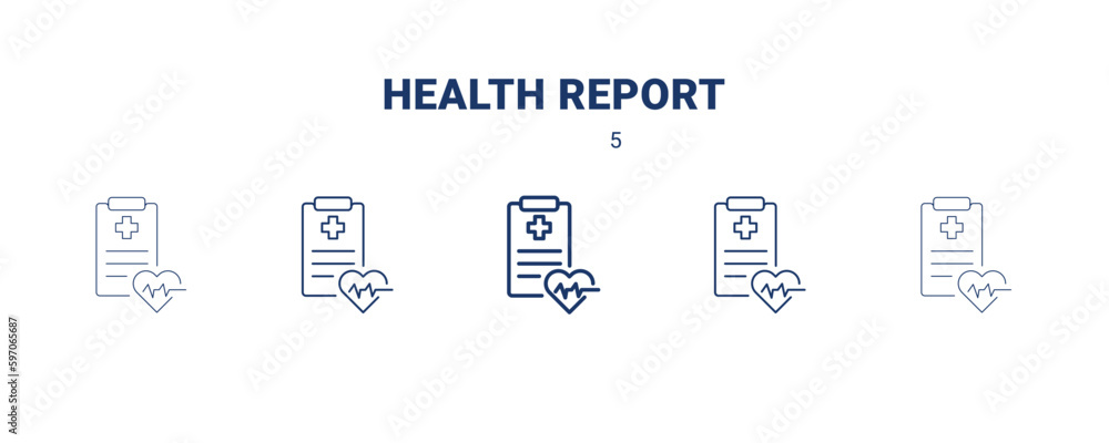 health report icon. Thin, light, regular, bold, black health report ...