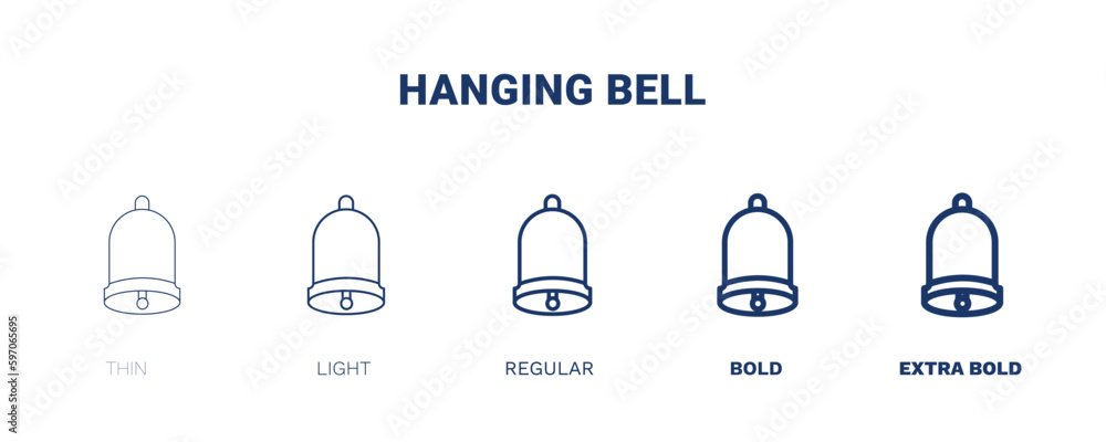hanging bell icon. Thin, light, regular, bold, black hanging bell icon ...