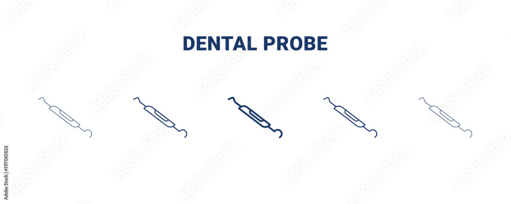 dental probe icon. Thin, light, regular, bold, black dental probe icon ...